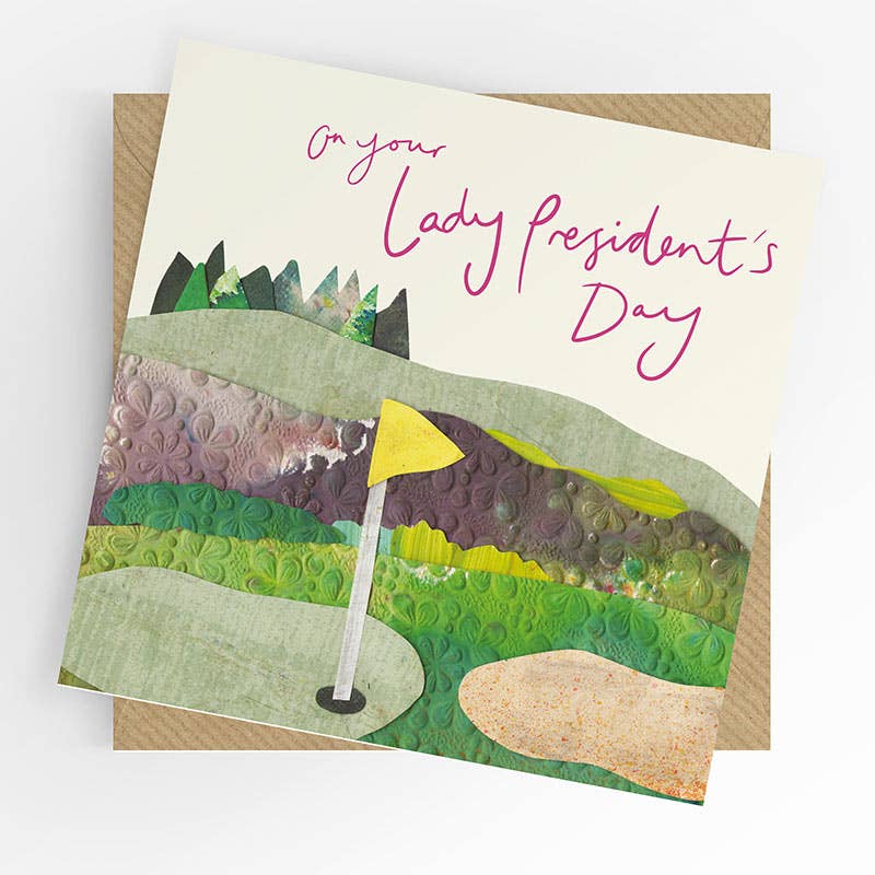 Lady President's Day Golf card, Golf card – Love & Best Wishes