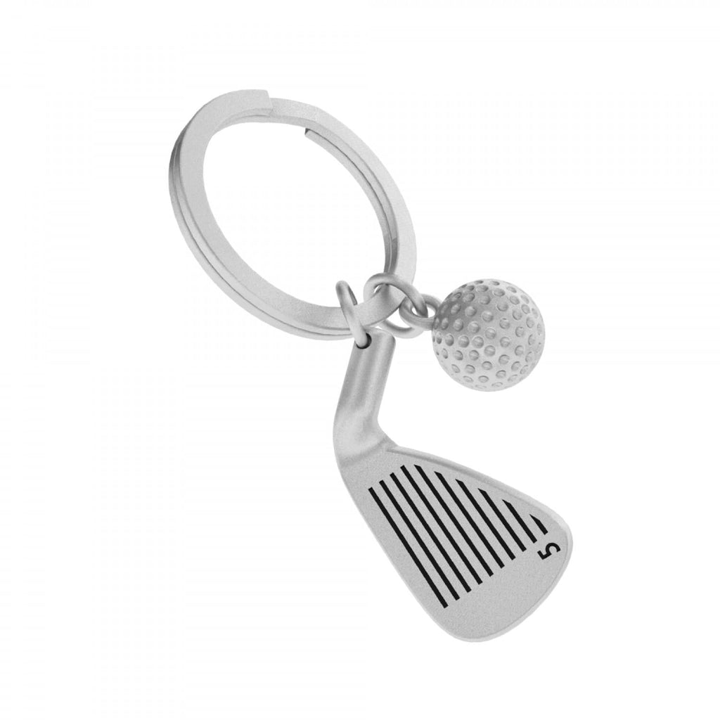 Meta[l]morphose® Matt Silver Golf Club & Ball Keyring – Love & Best Wishes